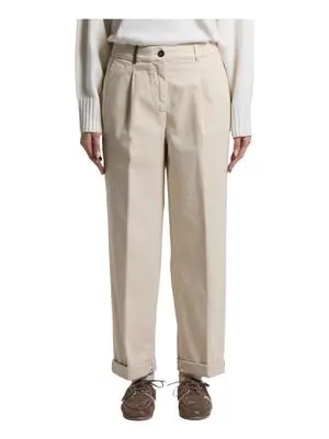 Peserico Pleated Turn-up Trousers - Nude