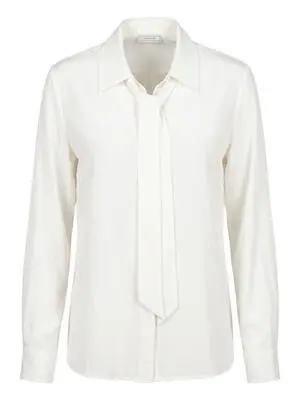 Peserico Long-sleeved Shirt With Chest Tie Detail - White