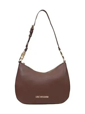 Moschino Zippered Shoulder Bag With Gold-tone Hardware - Brown