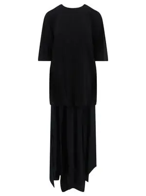 SEMICOUTURE Draped Maxi Dress - Black