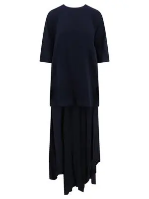 SEMICOUTURE Draped Maxi Dress - Black