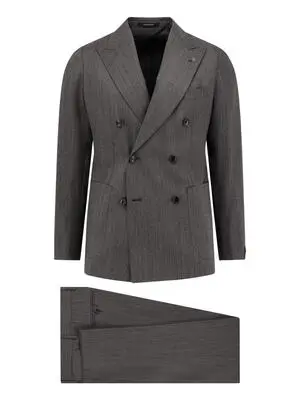 Tagliatore Double-breasted Suit With Peak Lapel - No