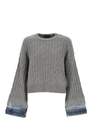 HAIKURE Cable-knit Sweater With Panelled Sleeves - Gray