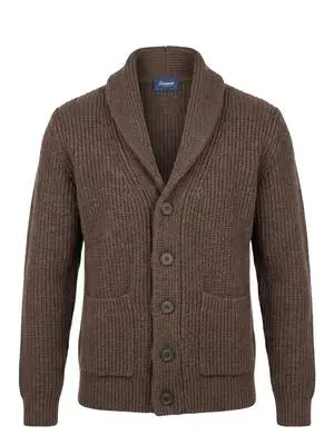 DRUMOHR Long-sleeve Cardigan With Lapel Collar - Brown