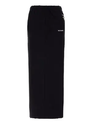 We11Done Embroidered Logo Maxi Skirt - Black