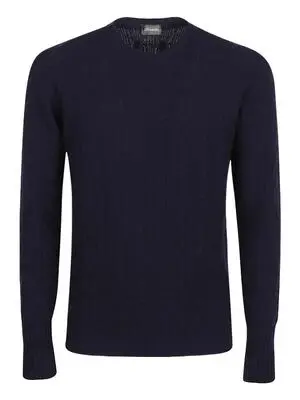 DRUMOHR Round-neck Cable-knit Sweater - Blue