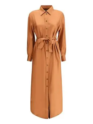 TOM FORD Classic Collar Shirt Dress With Belt - Camel-colored