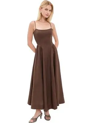 REFORMATION Neri Linen Dress - Pinecone
