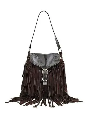 Shopbop Saint Laurent Suede Fringe Shoulder Bag - Brown
