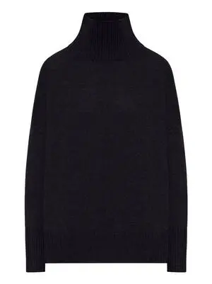 LISA YANG LISA YANG Heidi Cashmere Oversize Turtleneck Sweater Black