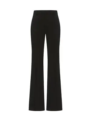 Sportmax Flared Trousers In Stretch Wool - Black