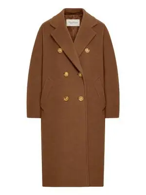 Max Mara Max Mara Madame Double-Breasted Wool And Cashmere Coat Brown