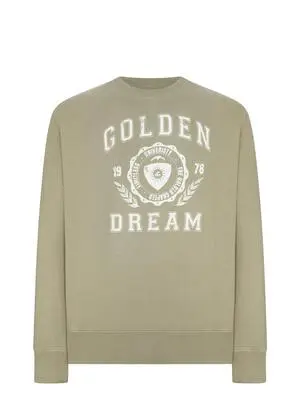GOLDEN GOOSE Crewneck Sweatshirt With Distressed Vintage Logo - Multicolor