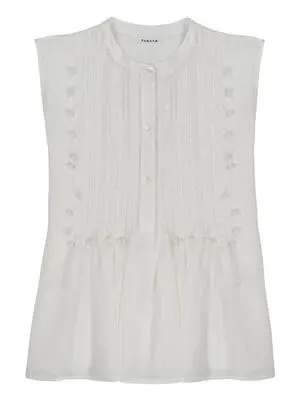 P.a.r.o.s.h Embellished Silk Blouse - White