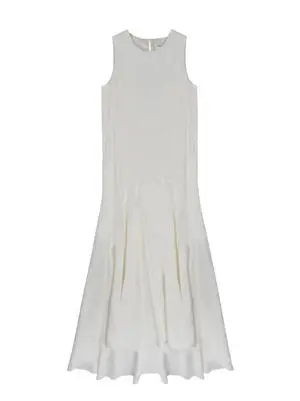 P.a.r.o.s.h Viscose And Linen Dress - Cream