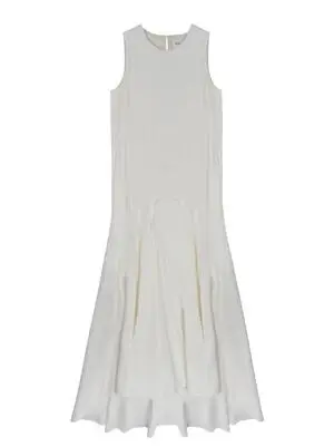 P.a.r.o.s.h Viscose And Linen Dress - White