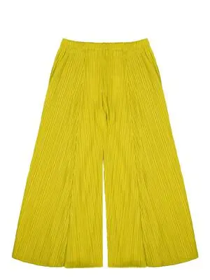 Issey Miyake PLEATS PLEASE ISSEY MIYAKE Pleated Wide-Leg Trousers Green