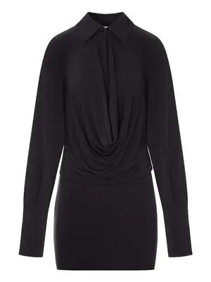 Andamane The Attico Lilia Mini Dress With Deep Neckline - Black