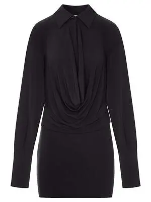 Andamane The Attico Lilia Mini Dress With Deep Neckline - Black