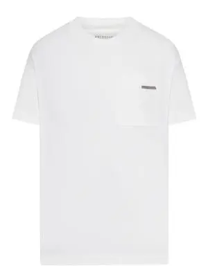 Brunello Cucinelli Crew Neck T-shirt With Embellished Pocket - White