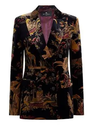 Etro Double-breasted Velvet Jacket - Black
