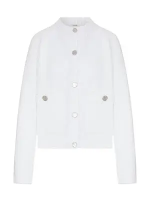 TOTEME Cotton Cardigan With Hammered-effect Buttons - White