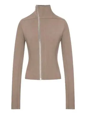 Rick Owens Fitted Jacket With Asymmetrical Zip - Gray