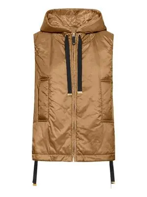 Max Mara Padded Vest With Hood In Waterproof Canvas - Multicolor