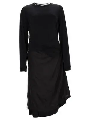 MAISON MARGIELA Long Sleeve Shirt With Asymmetrical Skirt - Black