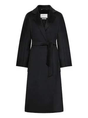 Max Mara Ludmilla Wool Coat With Waist Belt - Black