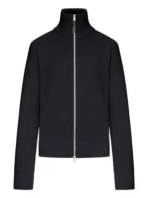 MAISON MARGIELA Ribbed Cotton Zip-up Cardigan - Black