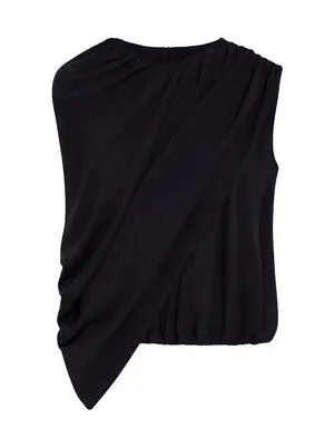 Balenciaga Cady Cape Top - Black