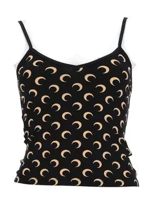 MARINE SERRE Moon Print Jersey Top - Black
