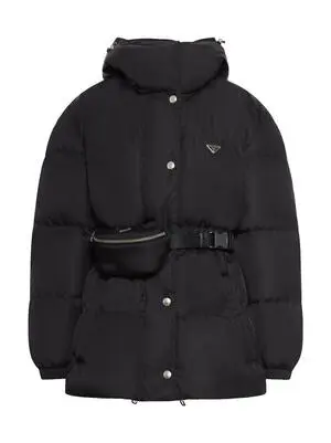 Prada Padded Re-nylon Down Jacket With Detachable Pouch - Multicolor