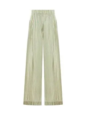 Dries Van Noten Wide-leg Cupro Trousers With Wrinkled Effect - Multicolor