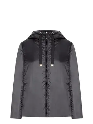 Max Mara Padded Jacket With Hood In Waterproof Canvas - Black