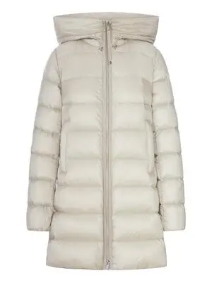 Moncler MONCLER Midi Hooded Down Coat Cream