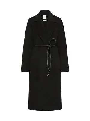 Sportmax Oversized Double Wool Coat - Black