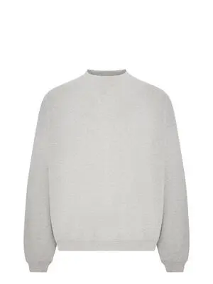 GOLDEN GOOSE Grey Mélange Cotton Sweatshirt With Contrasting Logo - Gray