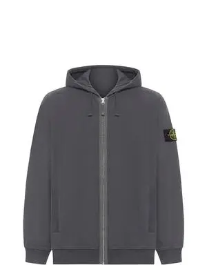 Stone Island Cotton Zip-up Hooded Sweatshirt - Gray