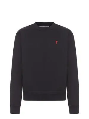 AMI Paris Crew Neck Sweatshirt De Coeur - Black