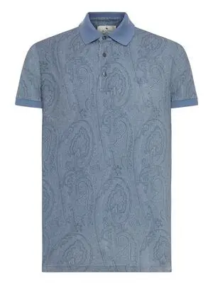 Etro Cotton Polo Shirt With Arnica Pattern - Multicolor