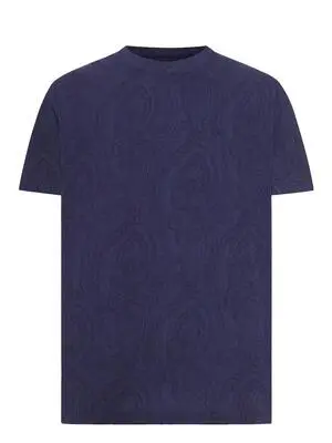 Etro Cotton T-shirt With Arnica Pattern - Blue