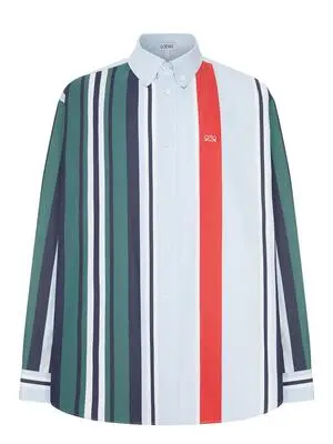 Loewe Loewe Men Mid-Weight Striped Cotton Twill Shirt Multicolor