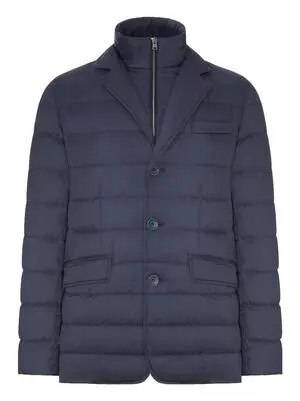 Herno Padded Blazer-style Down Jacket With Inner Bib - Blue