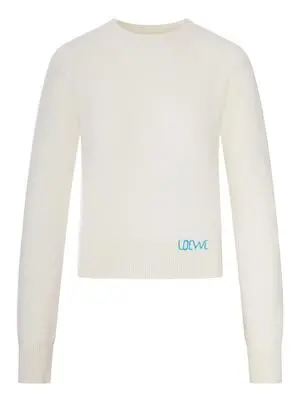 Loewe Wool Sweater With Hand-embroidered Detail - Cream