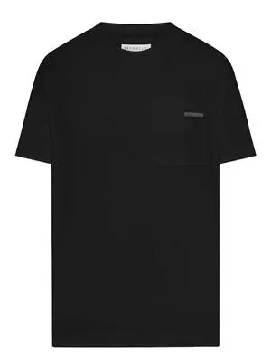 Brunello Cucinelli Cotton Crew Neck T-shirt With Embellished Pocket - Black