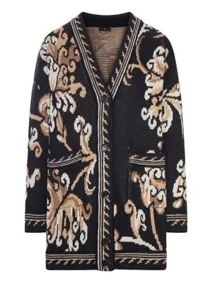 Etro Jacquard Knit Floral Cardigan - Black