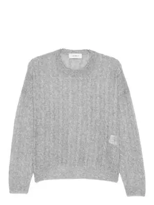 LISA YANG Grey Cable-knit Silk And Cashmere Blend Jumper - Gray