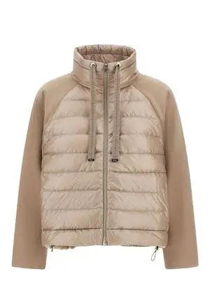 Herno HERNO Quilted Jacket With Drawstring High Neck Cream